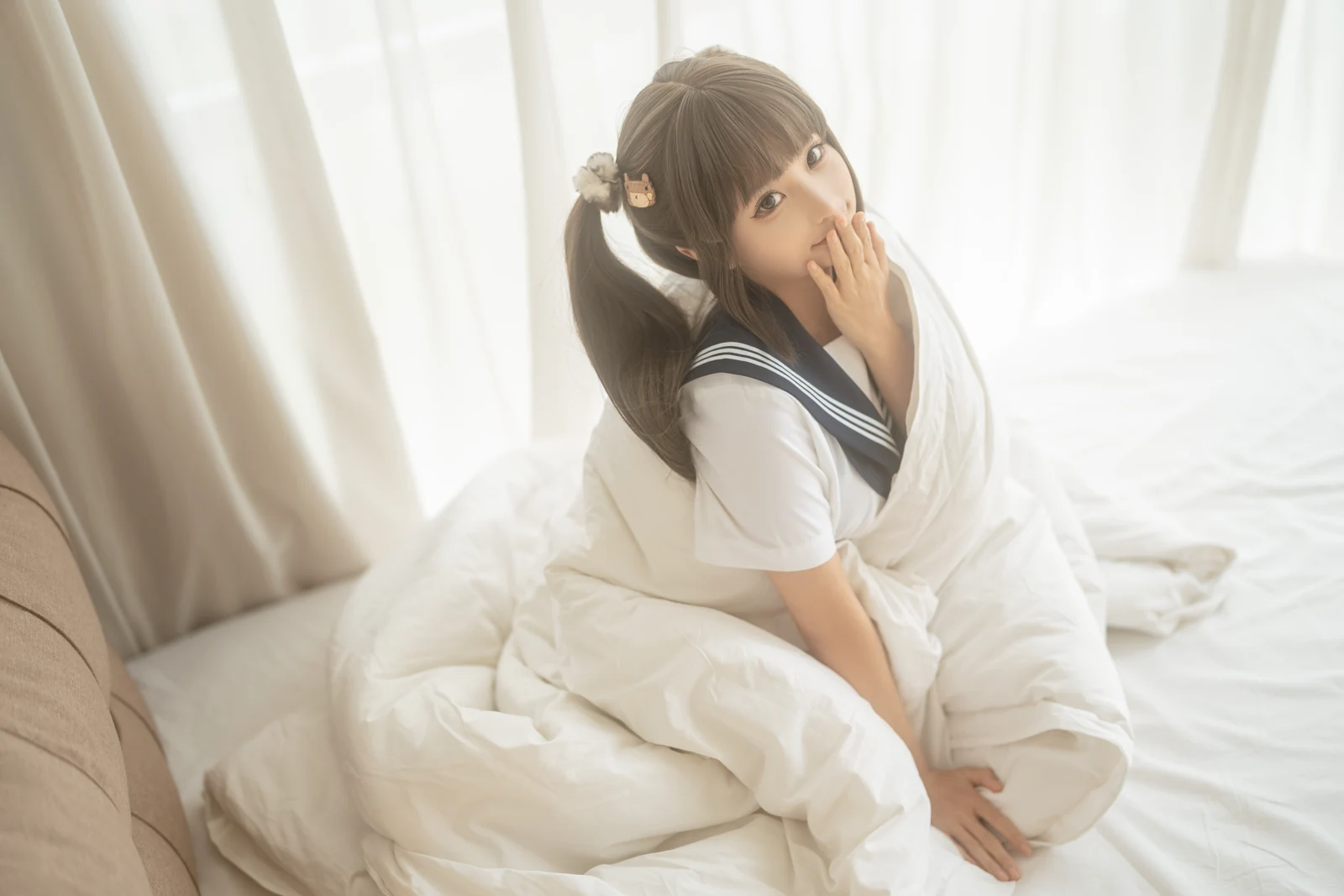 蠢沫沫 - NO.201 被窝JK [15P1V-400MB] | chunmomo